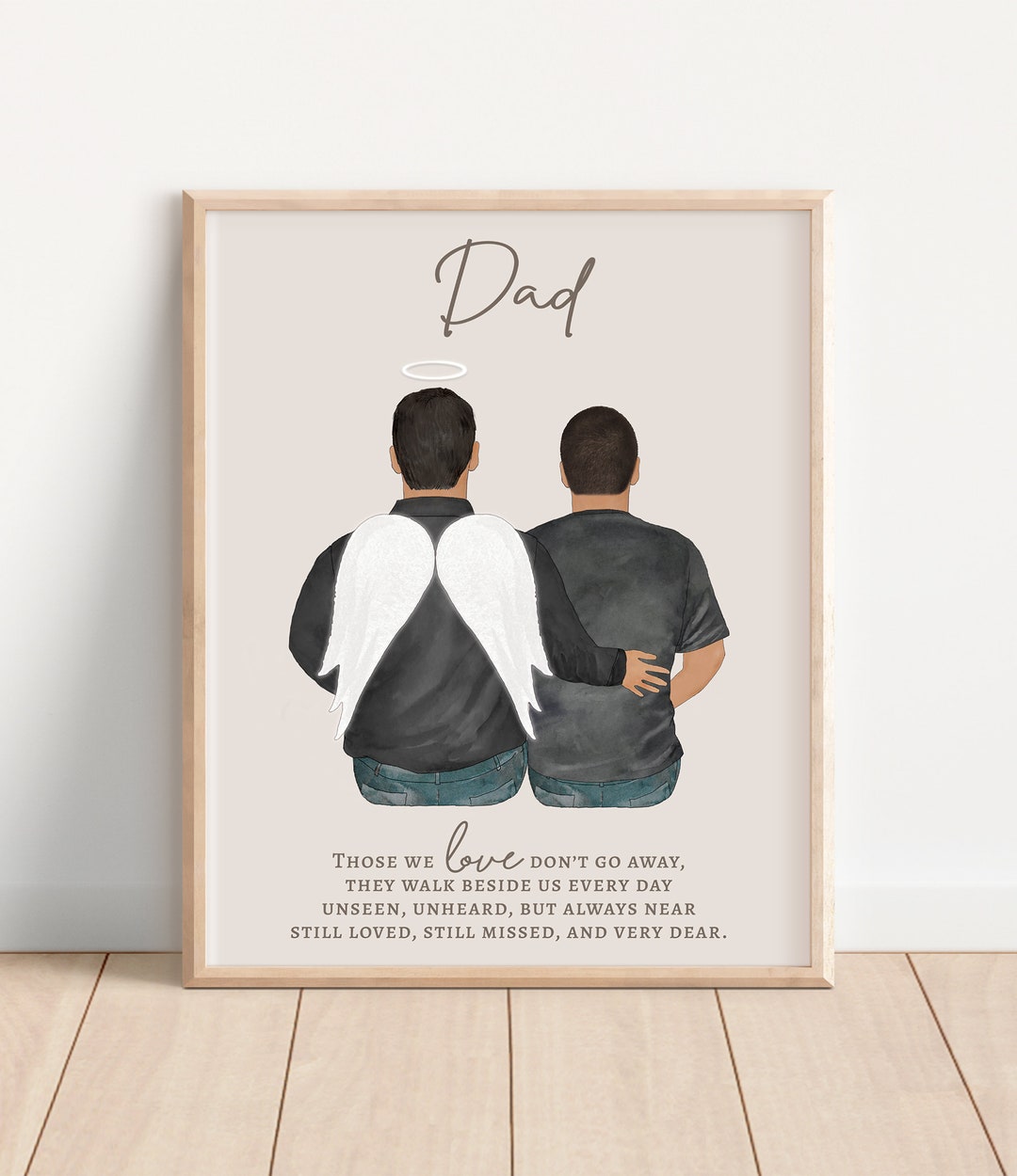 DAD MEMORIAL PORTRAIT, in Loving Memory, Remembrance Gift, Father in ...