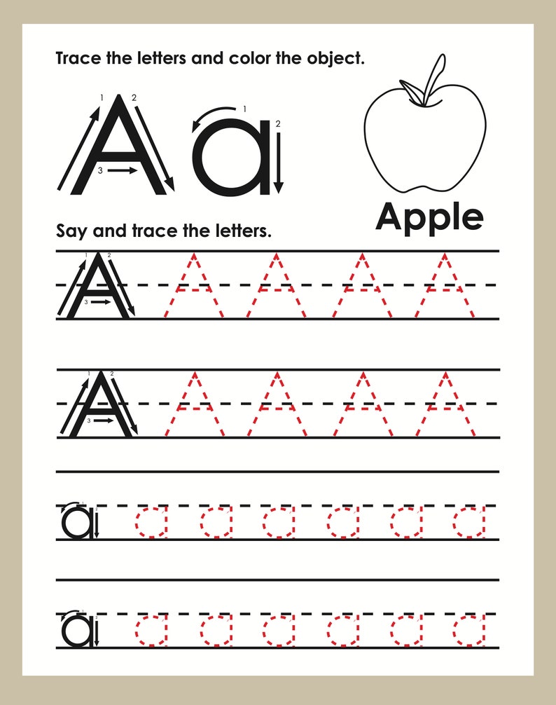 ABC Tracing Worksheets Printable for Homeschool Preschool Extra ...