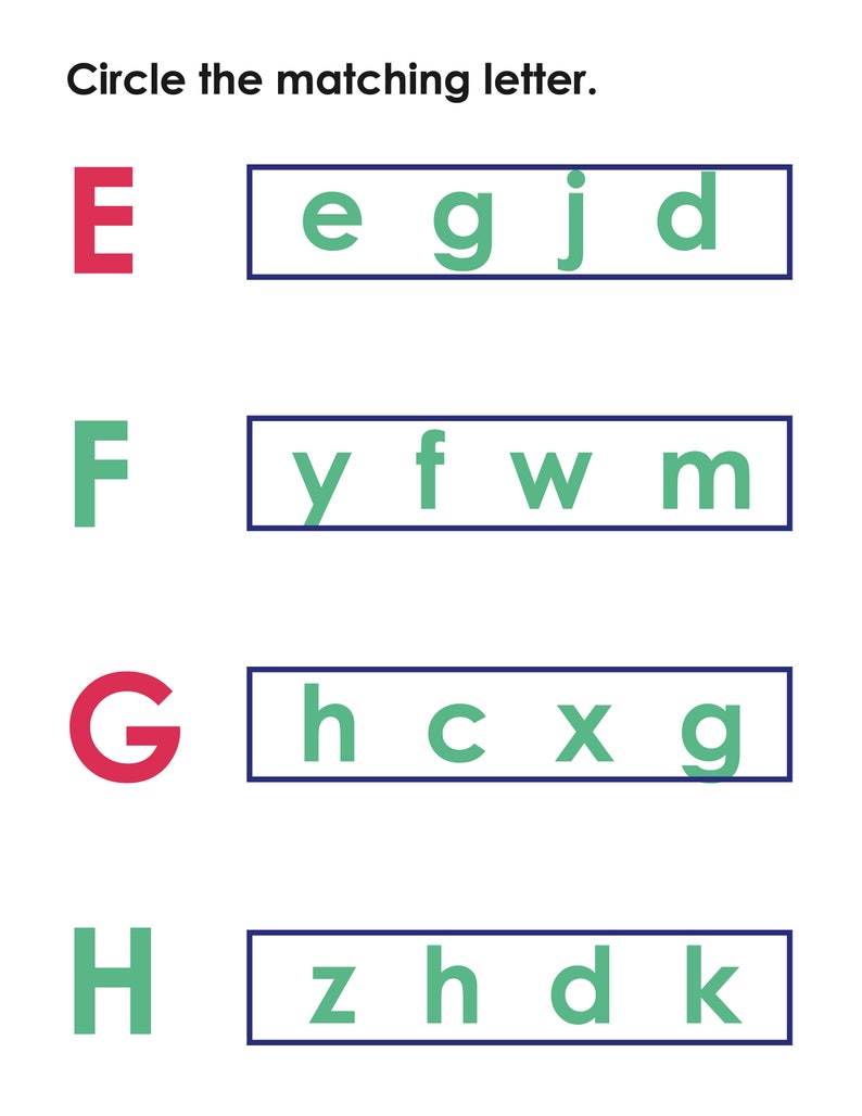 ABC Letter Matching Worksheets | Homeschool Preschool | Extra Practice ...