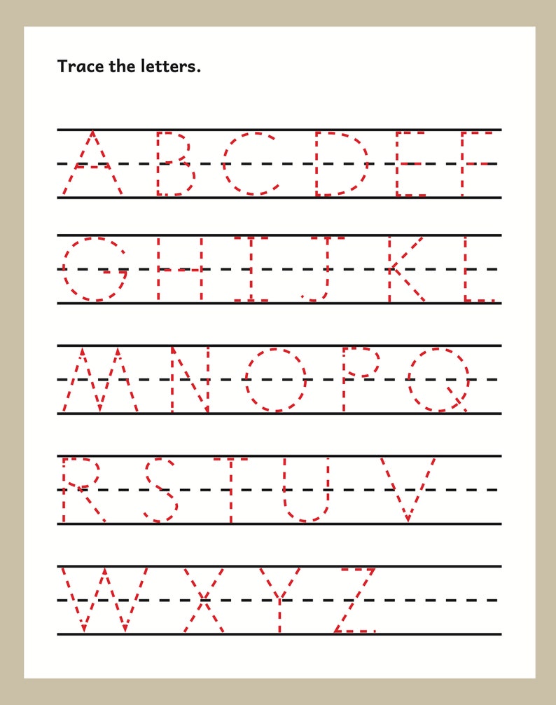 ABC Tracing Worksheets Printable for Homeschool Preschool Extra ...
