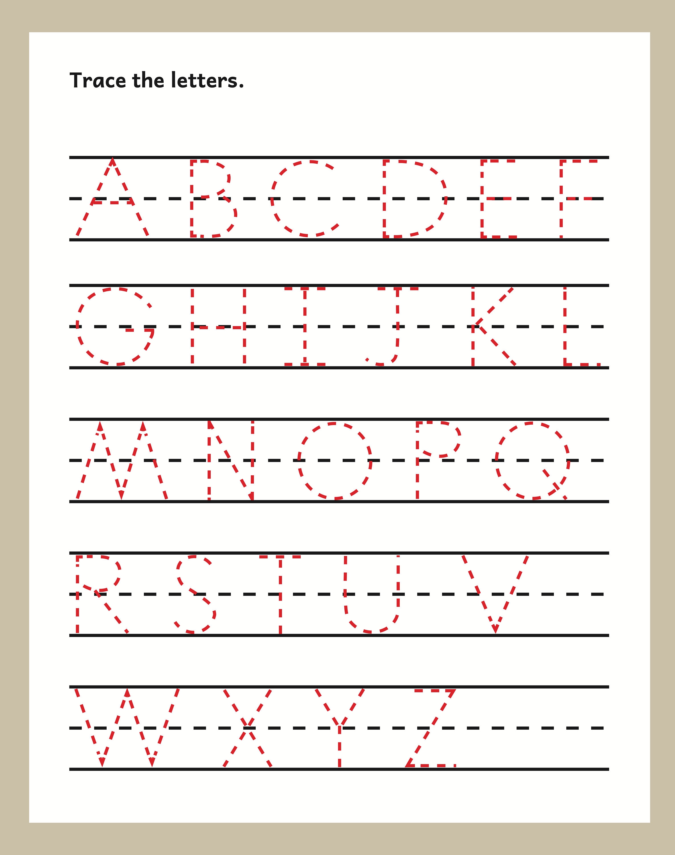 ABC Tracing Worksheets Printable for Homeschool Preschool Extra ...