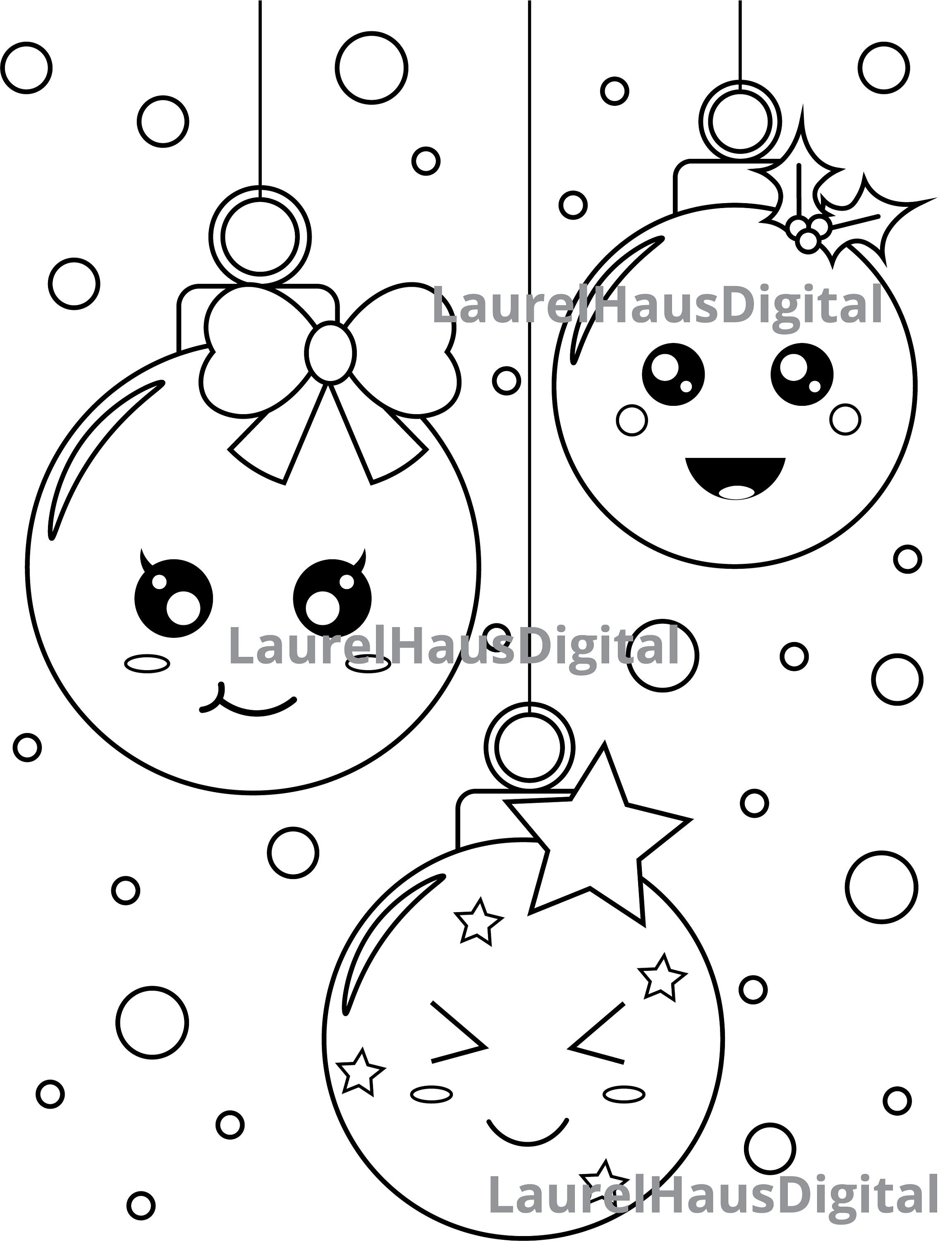 Kawaii Christmas Coloring Pages | Kawaii Coloring for Adults and Kids ...
