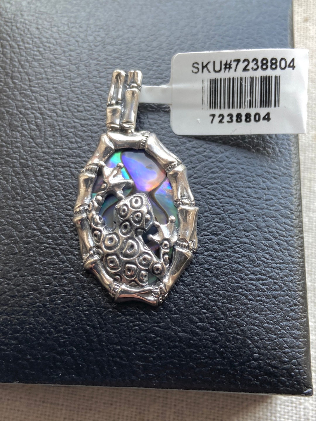 Sterling Silver Abalone Shell Frog Design Pendant - Etsy
