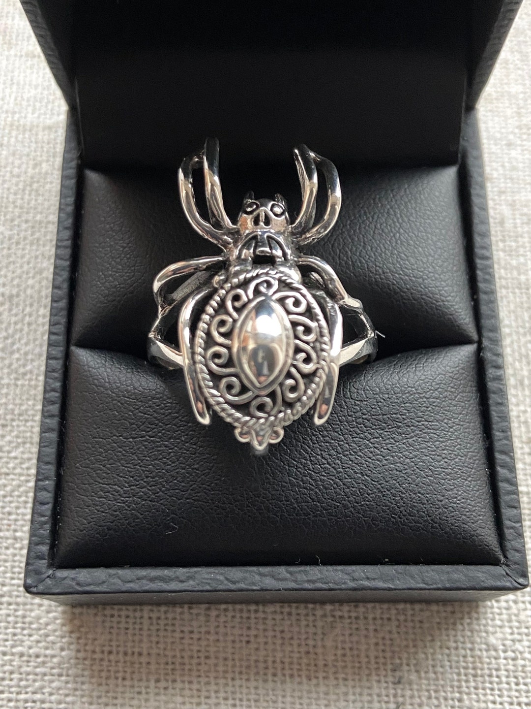Sterling Silver Black Widow Spider Ring - Etsy