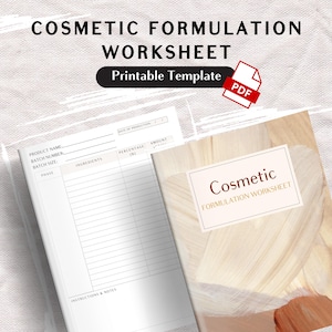 Cosmetic Formulation Workbook PDF | Printable Skincare Recipe Template ...