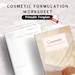 Cosmetic Formulation Workbook PDF | Printable Skincare Recipe Template ...