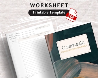Cosmetic Formulation Workbook PDF | Printable Skincare Recipe Template ...