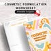 Cosmetic Formulation Workbook PDF | Printable Skincare Recipe Template ...