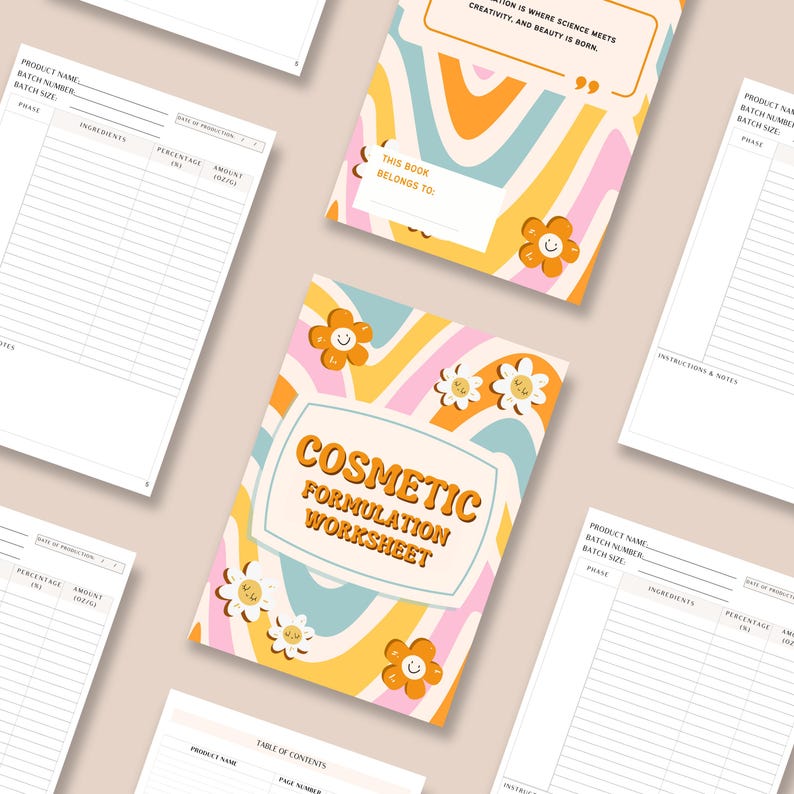 Cosmetic Formulation Workbook PDF | Printable Skincare Recipe Template ...