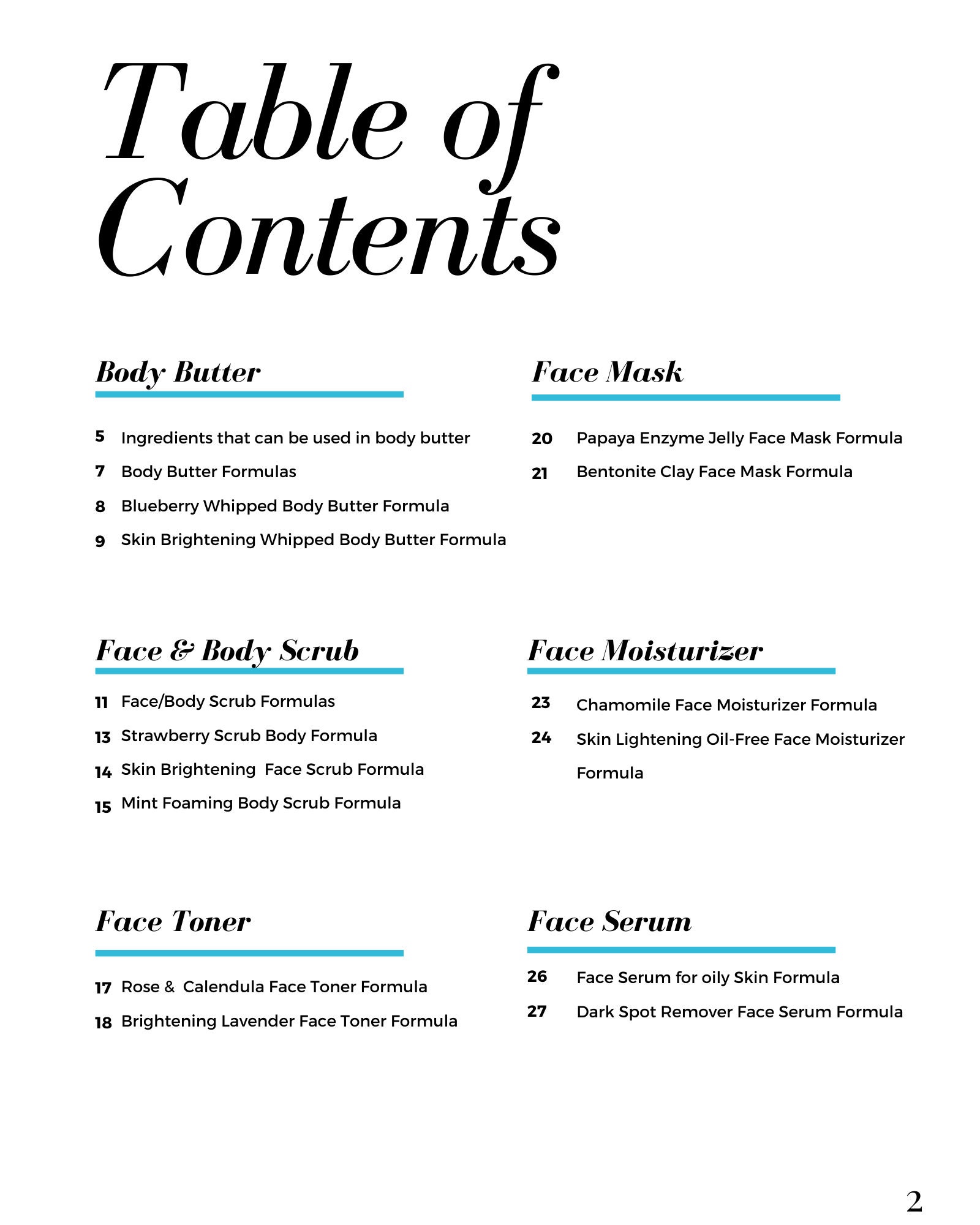 DIY Skin Care Formulation Ebook. Formulations & Recipes - Etsy