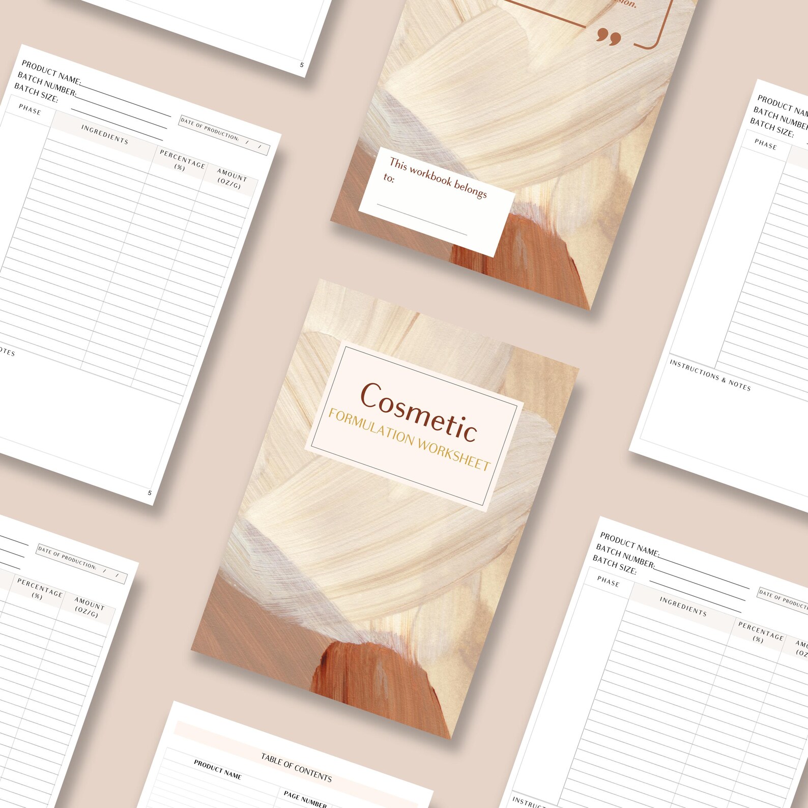 Cosmetic Formulation Workbook PDF | Printable Skincare Recipe Template ...