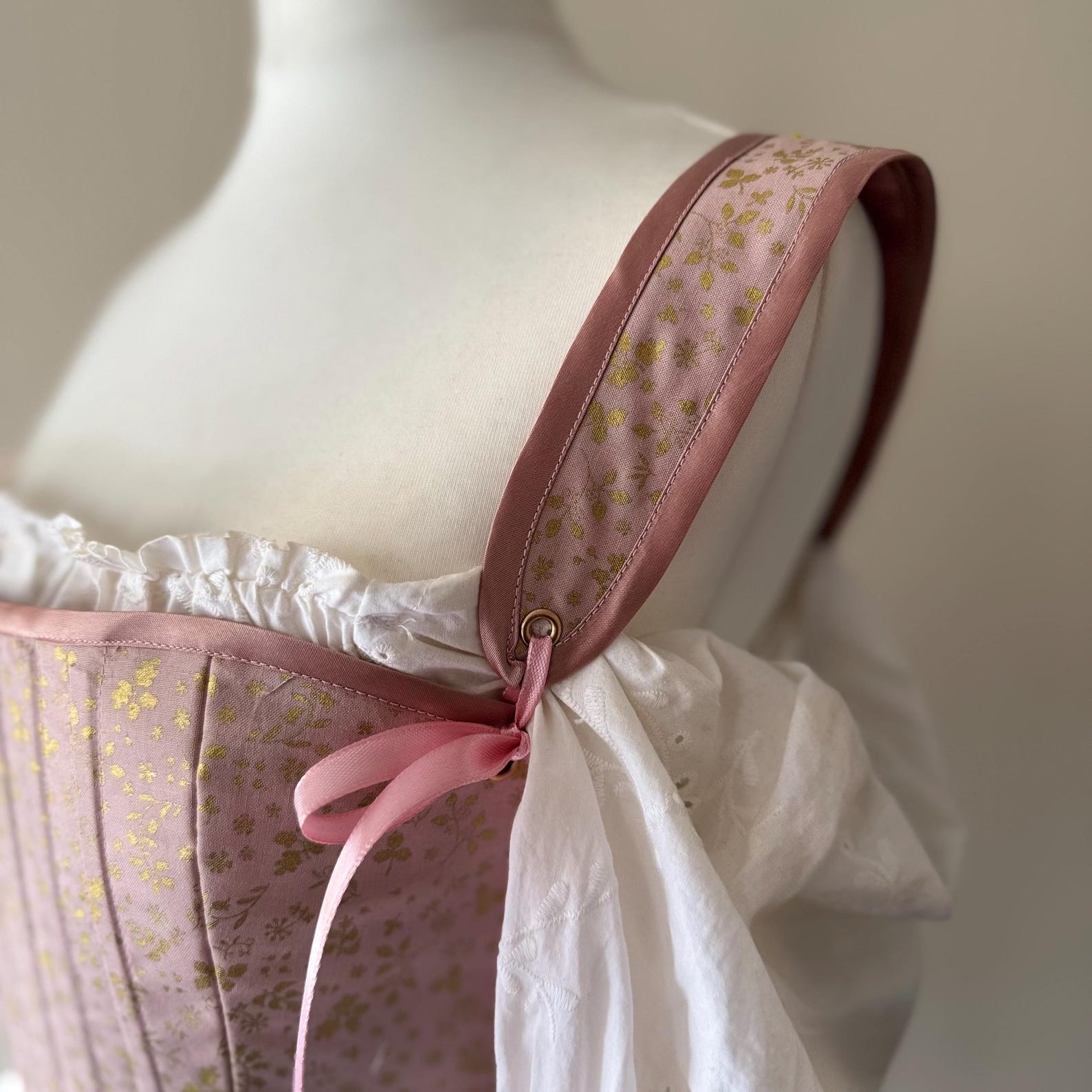 READY TO SHIP 18th Century Corset Stays Cottagecore Dusty Pink Rose ...