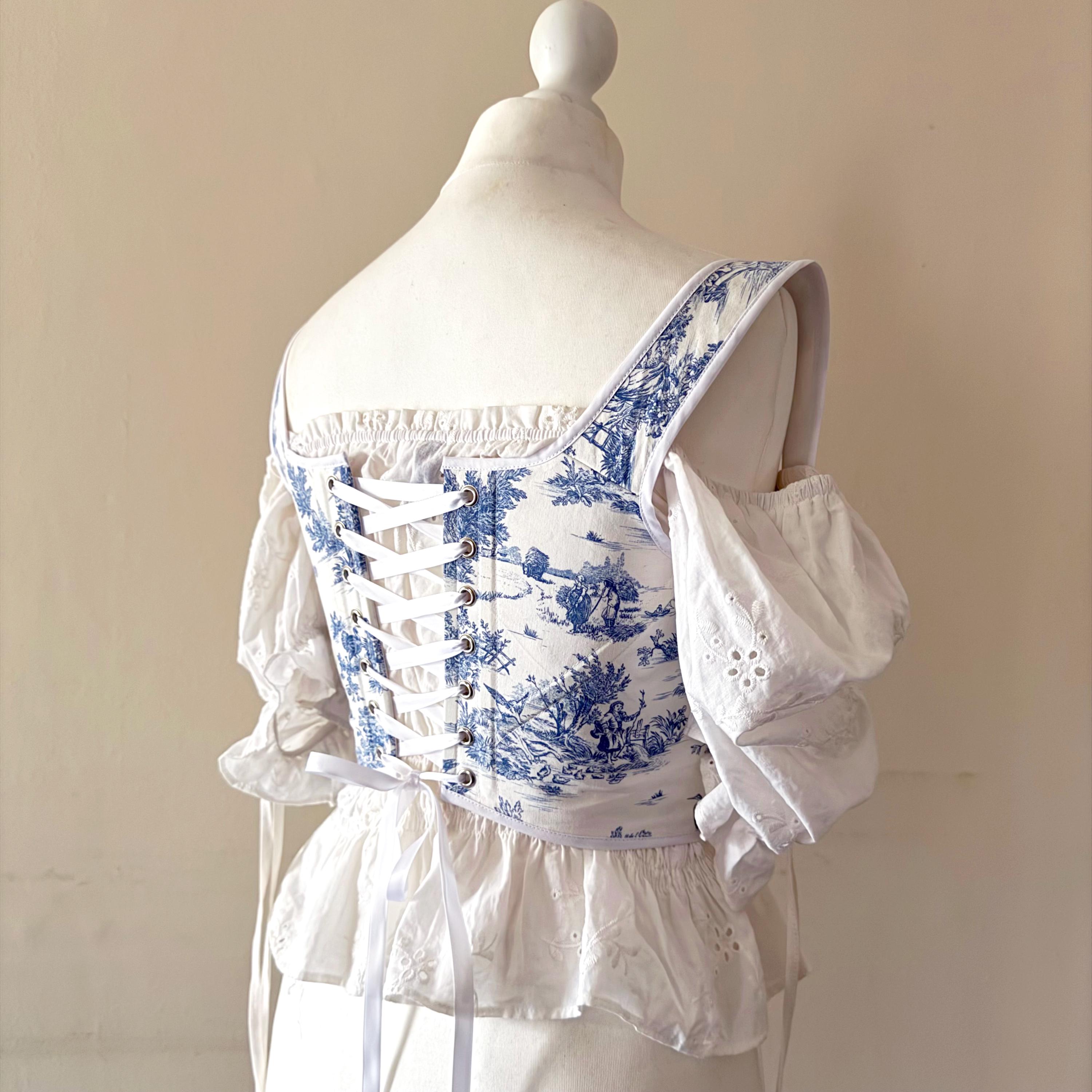 READY TO SHIP 18th Century Corset Stays Cottagecore Floral Toile De ...