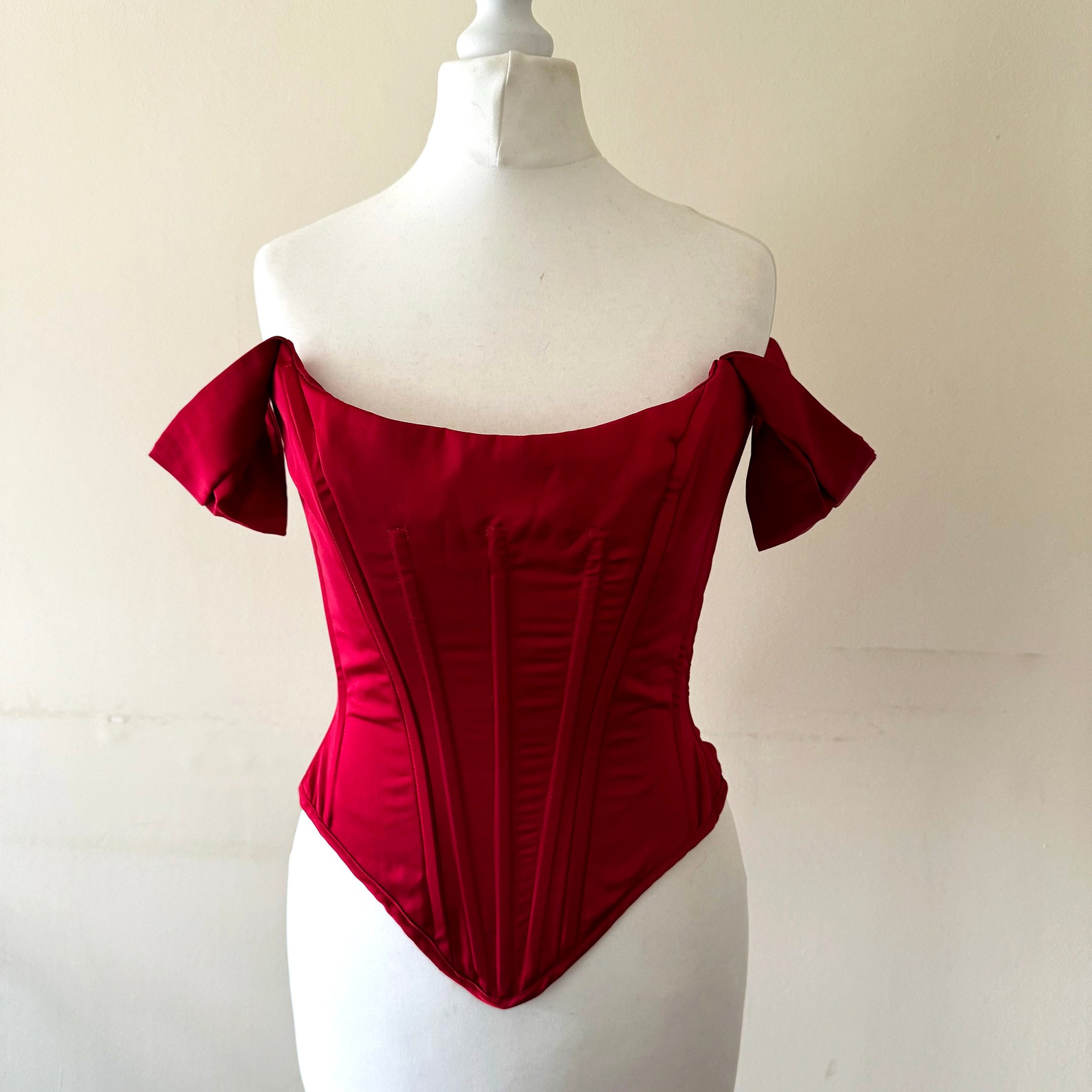 Satin Corset Romantic Draped Sleeve Lace up Bodice - Multiple Colors - Etsy