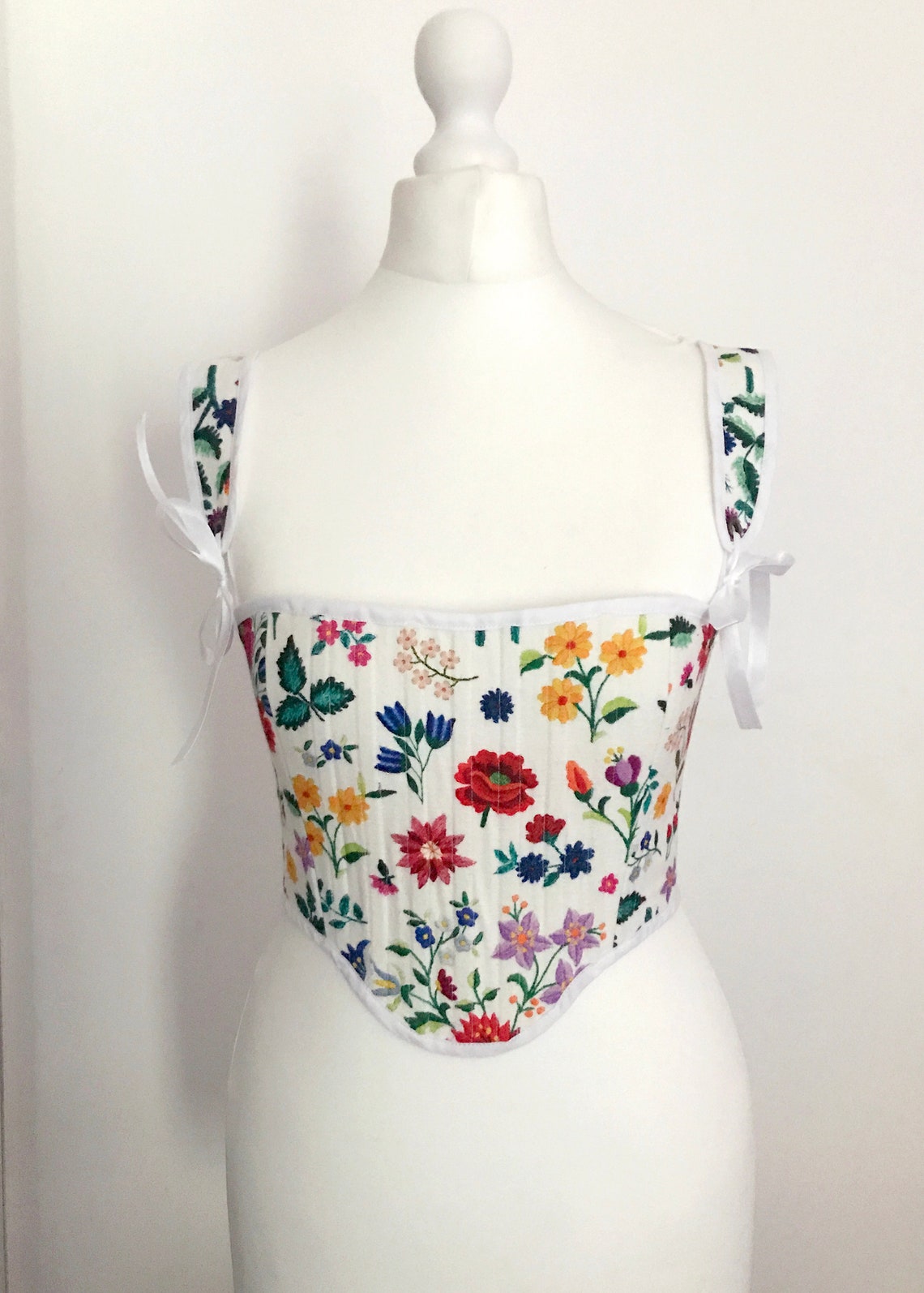 READY TO SHIP 18th Century Corset Stays Cottagecore Floral - Etsy