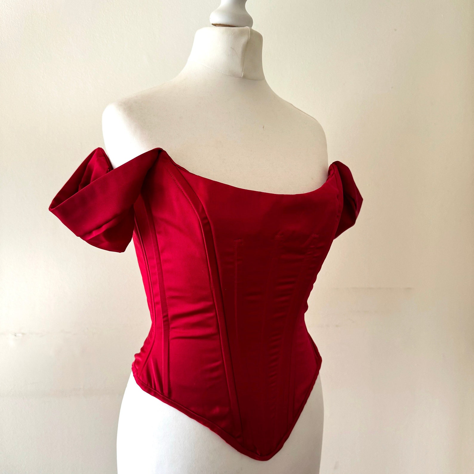 Satin Corset Romantic Draped Sleeve Lace up Bodice - Multiple Colors - Etsy