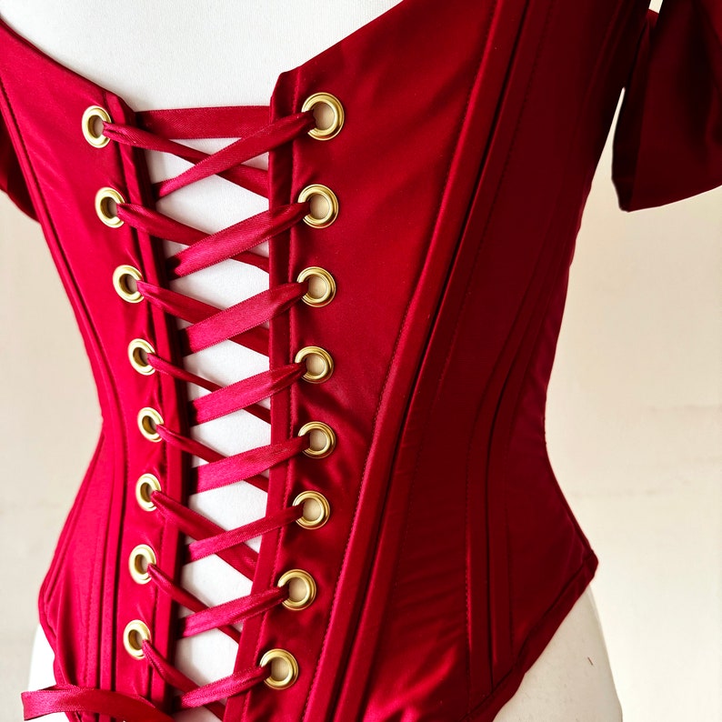 Satin Corset Romantic Draped Sleeve Lace up Bodice - Multiple Colors - Etsy