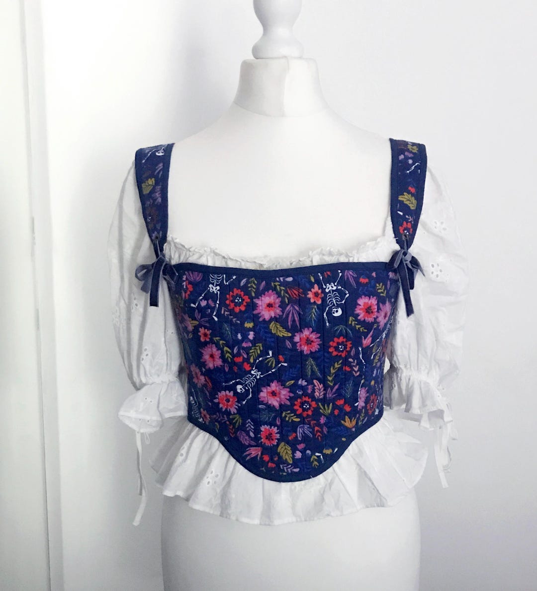 Spooky Halloween Corset Day of the Dead 18th Century Stays Cottagecore ...