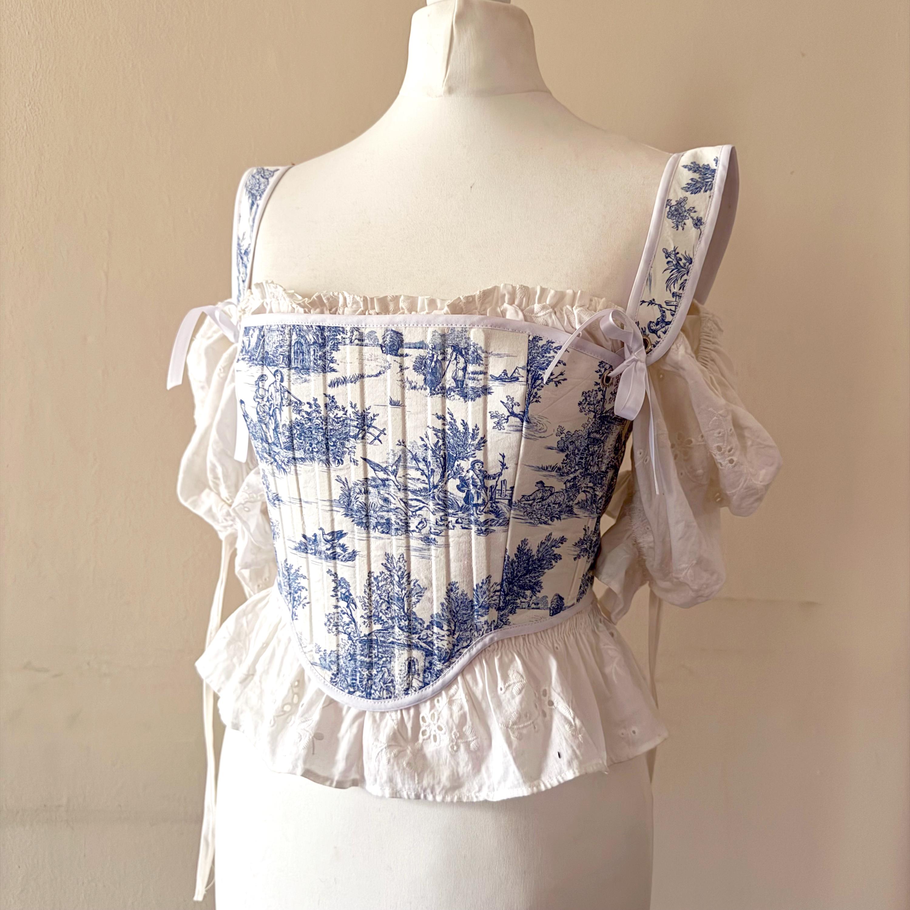 READY TO SHIP 18th Century Corset Stays Cottagecore Floral Toile De ...