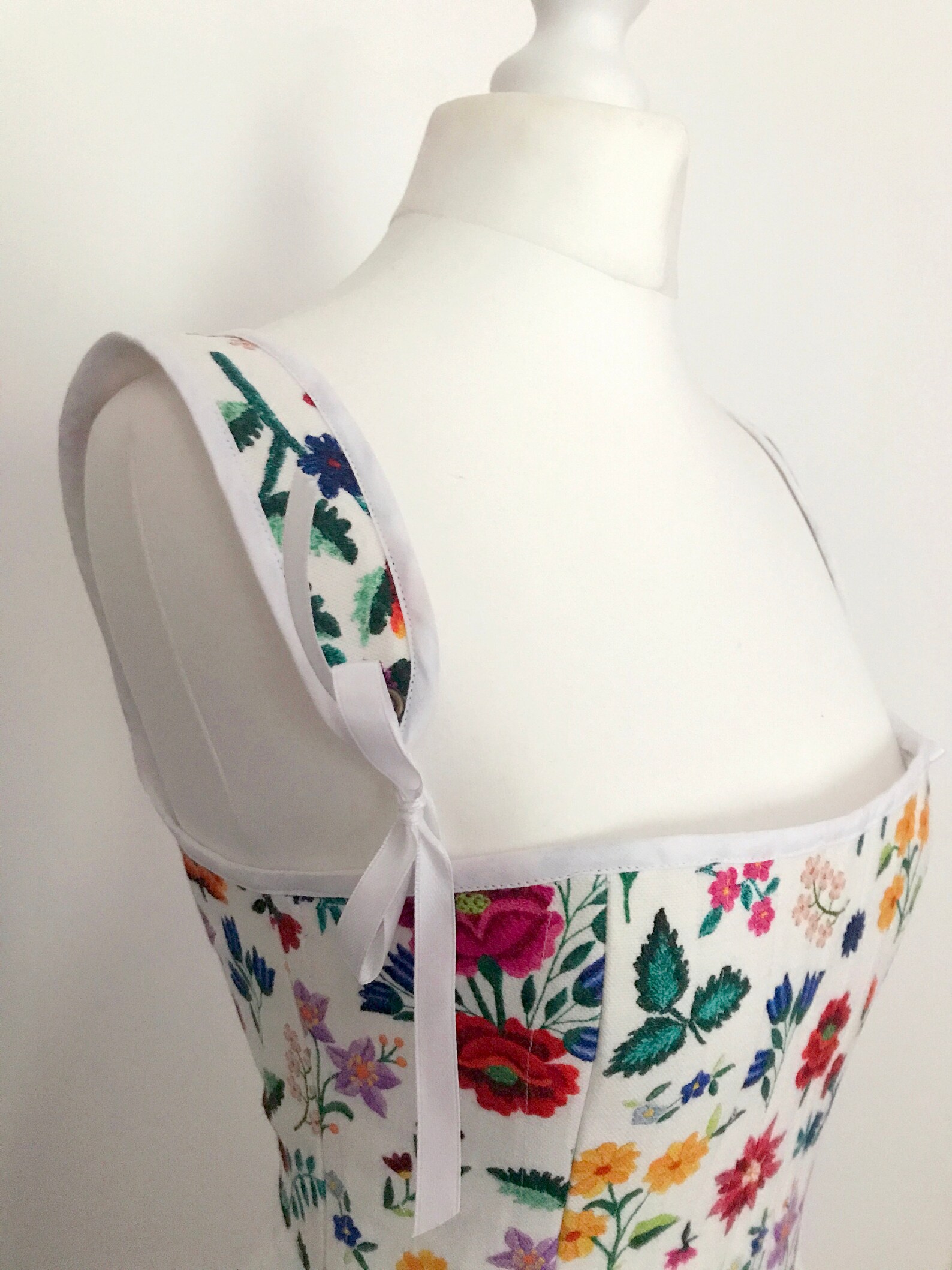 READY TO SHIP 18th Century Corset Stays Cottagecore Floral Embroidery ...