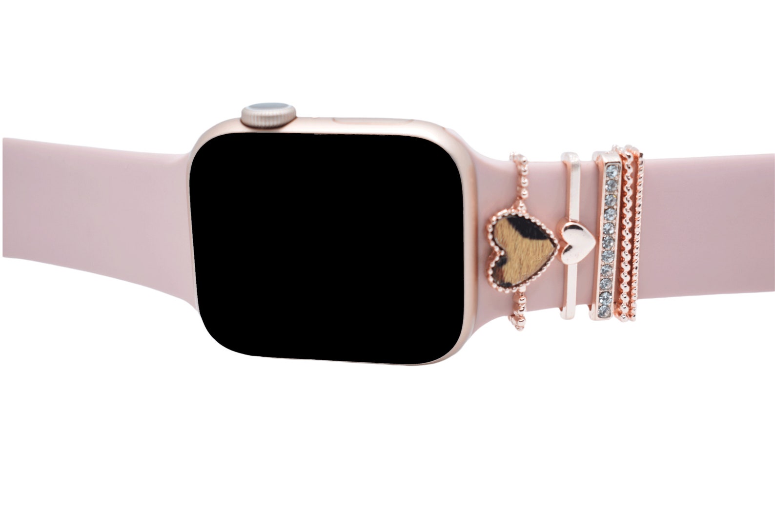 Smartwatch Band Stackable Jewelry Rose Gold Ring Charms Watchband Bars ...