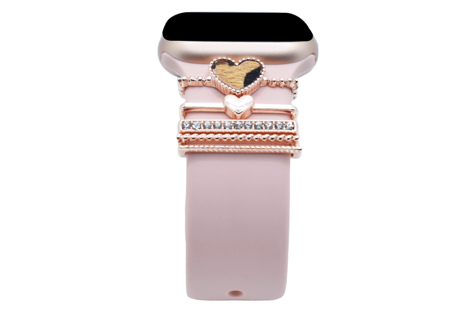 Smartwatch Band Stackable Jewelry Rose Gold Ring Charms Watchband Bars ...