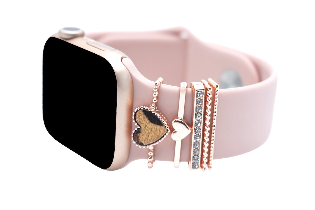 Smartwatch Band Stackable Jewelry Rose Gold Ring Charms Watchband Bars ...