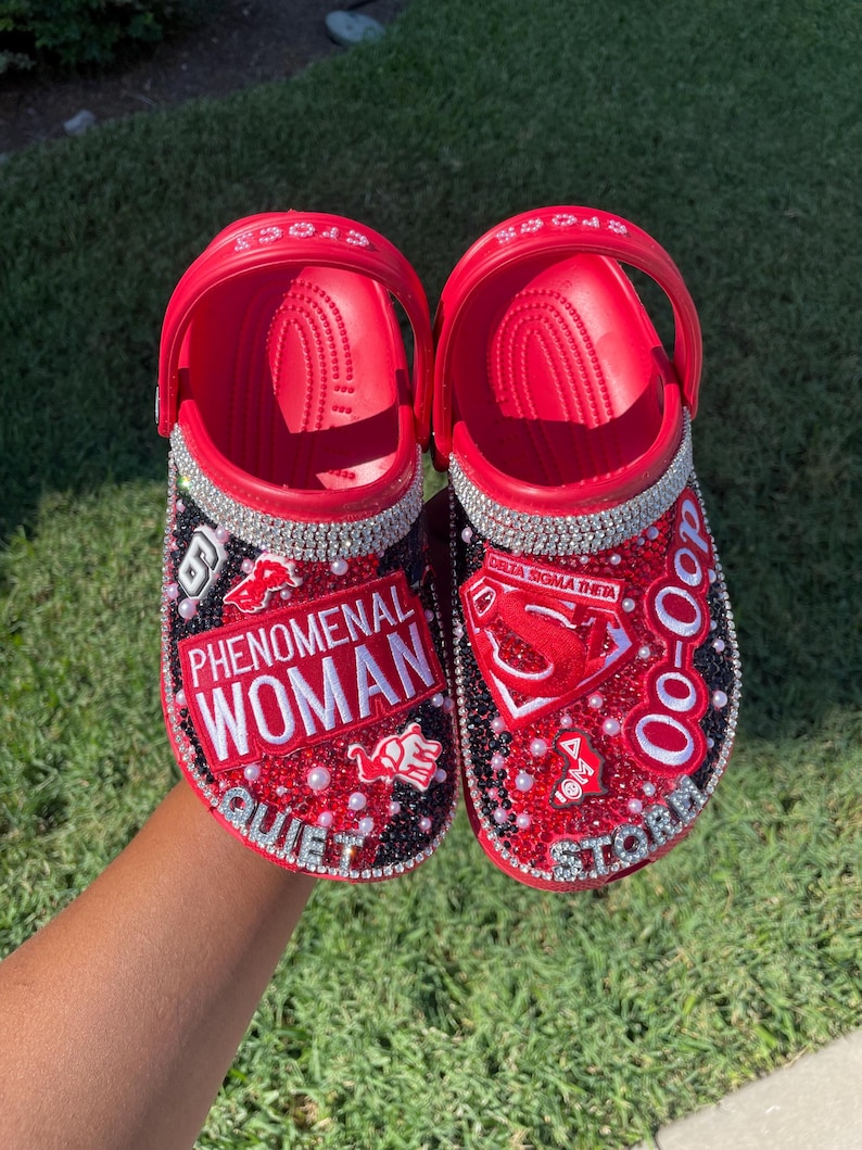 Custom Delta Crocs With Rhinestones & Charms - Etsy