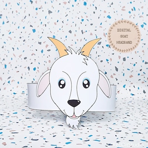 Goat Paper Crown, Animal Paper Hat for Kids, Instant Download Paper ...