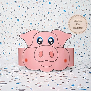 Pig Paper Crown, Animal Paper Hat for Kids, Instant Download Paper ...