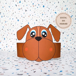 Dog Paper Crown, Animal Paper Hat for Kids, Instant Download Paper ...