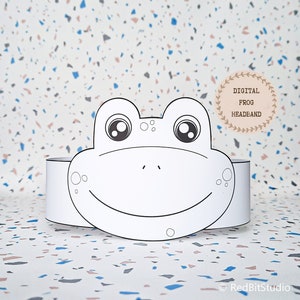 Frog Paper Coloring Crown, Animal Paper Hat for Kids, Instant Download ...