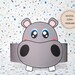 Hippo Paper Crown, Animal Paper Hat for Kids, Instant Download Paper ...