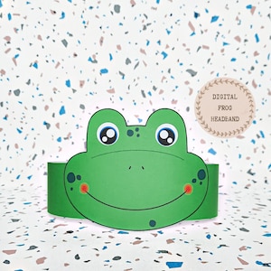 Frog Paper Crown, Animal Paper Hat for Kids, Instant Download Paper ...