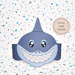 Shark Paper Crown Animal Paper Hat for Kids Instant Download - Etsy