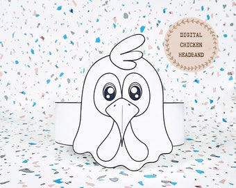 Chicken Paper Crown Printable Crown Template Animal - Etsy