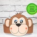 Monkey paper crown Animal paper hat for kids instant | Etsy