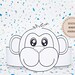 Monkey Paper Coloring Crown, Animal Paper Hat for Kids, Instant ...