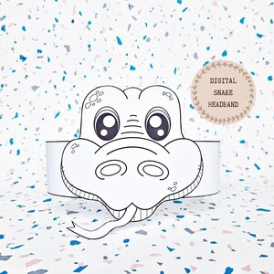 Snake Paper Coloring Crown, Animal Paper Hat for Kids, Instant Download ...