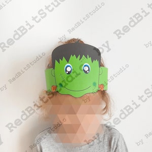 Frankenstein Crown, Halloween Paper Hat for Kids, Instant Download ...