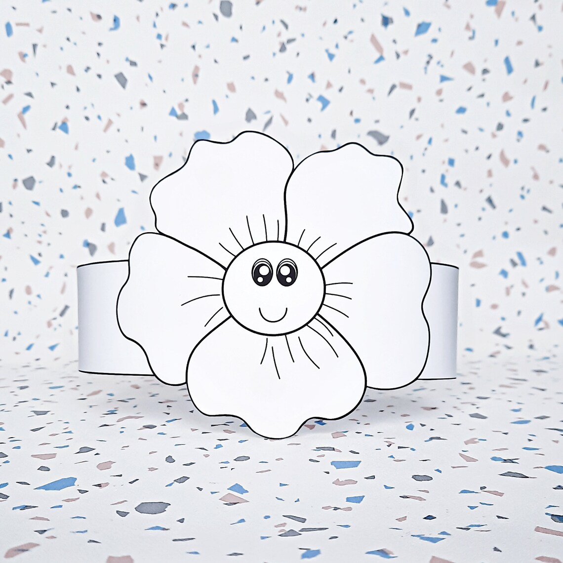 4 Flower Paper Coloring Crowns Flower Paper Hats for Kids - Etsy