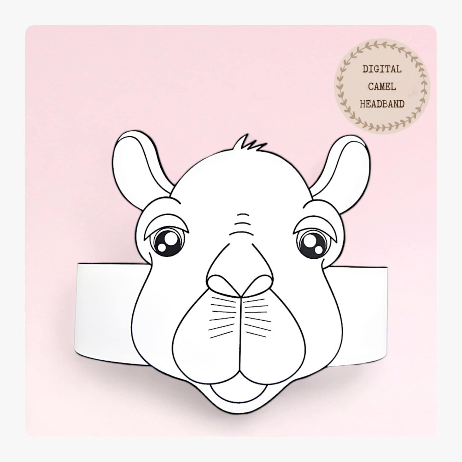 Camel Paper Coloring Crown, Animal Paper Hat for Kids, Instant Download ...