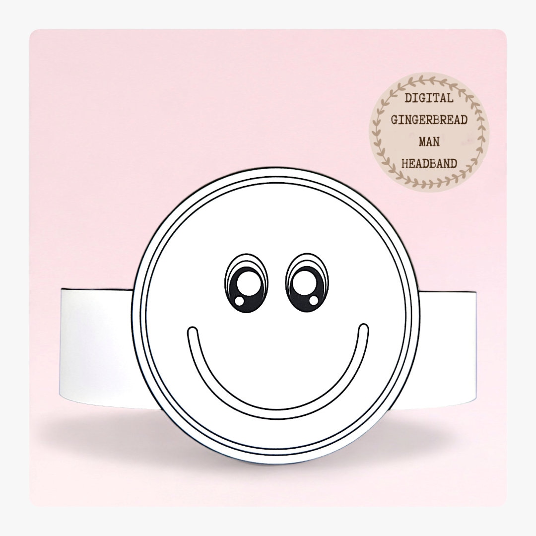 Gingerbread Man Paper Coloring Crown, Christmas Paper Hat for Kids ...