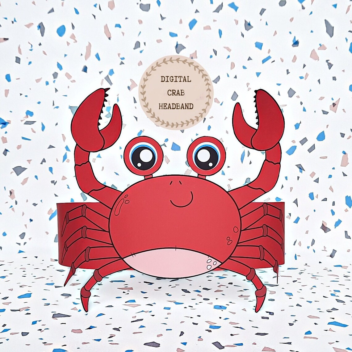 Crab Paper Crown, Animal Paper Hat for Kids, Instant Download Paper ...