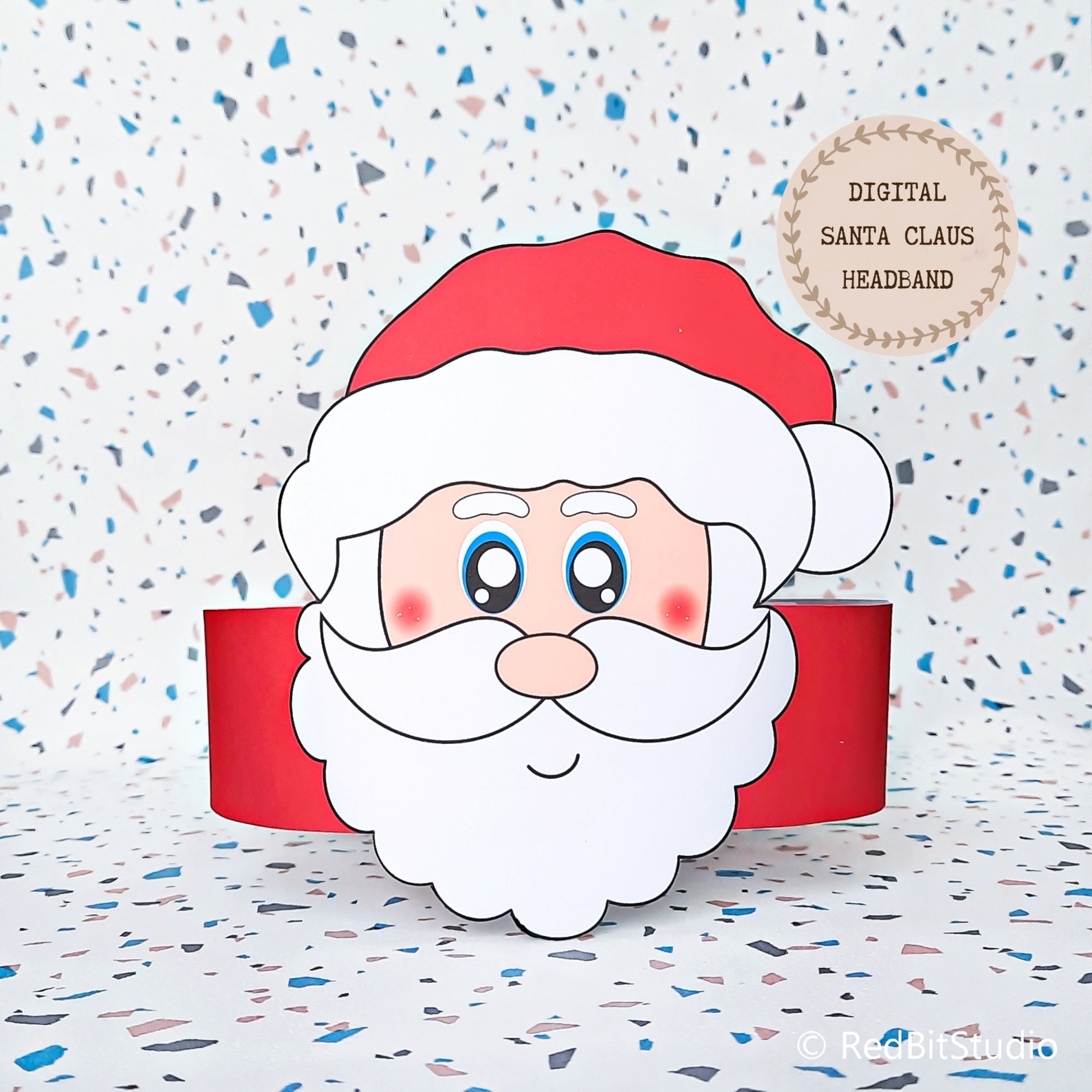 Santa Claus Paper Crown, Christmas Paper Hat for Kids, Instant Download ...