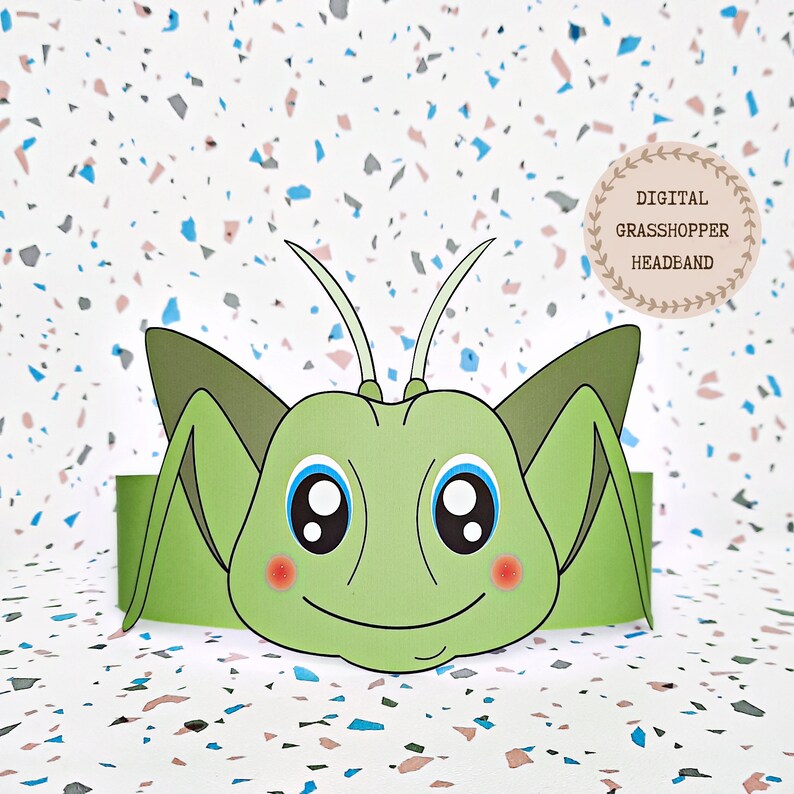 Grasshopper Paper Crown, Animal Paper Hat for Kids, Instant Download ...