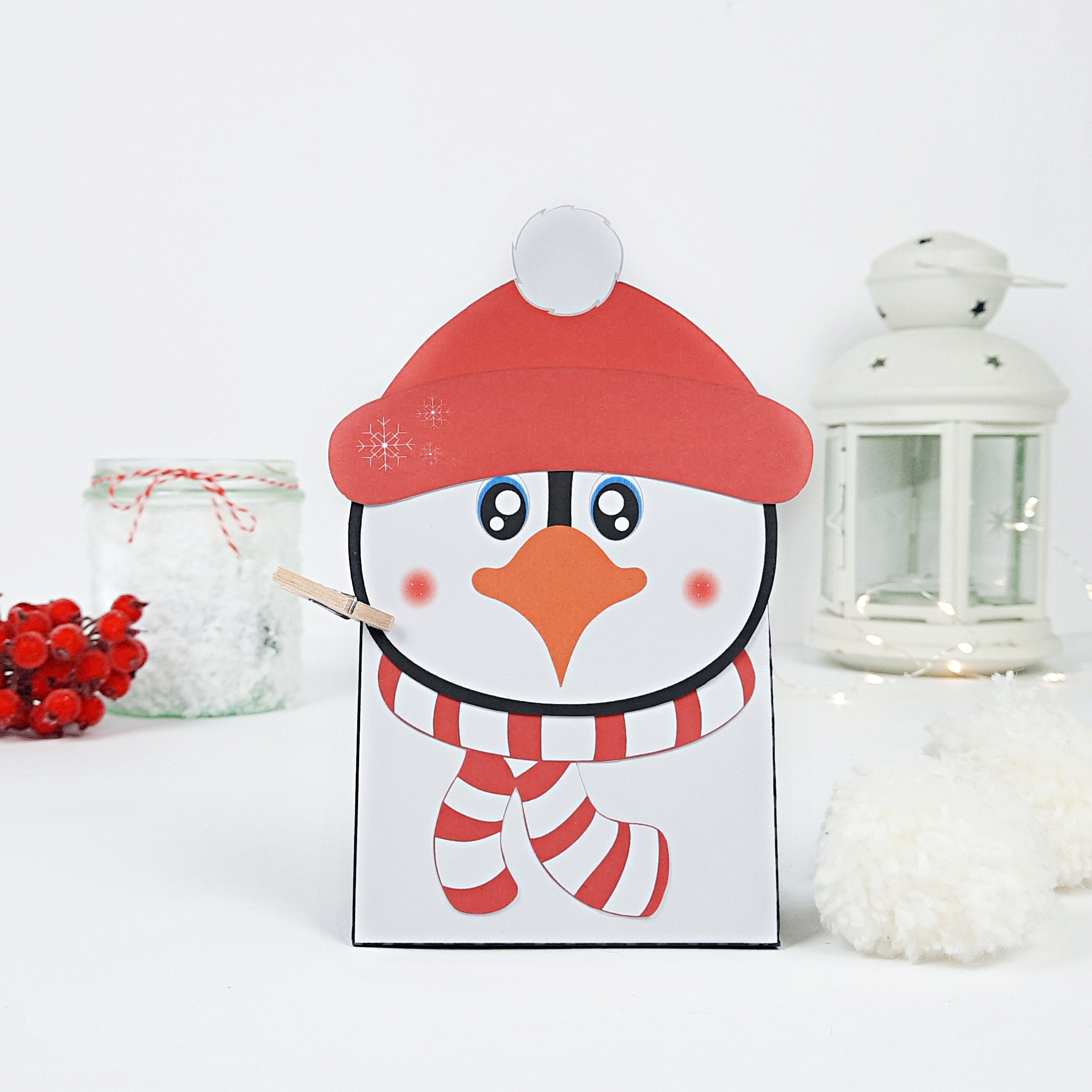 Penguin Gift Box Printable Favor Box Christmas Template to - Etsy