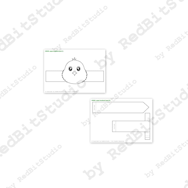 Chick Paper Coloring Crown,bird Paper Hat for Kids,instant Download ...