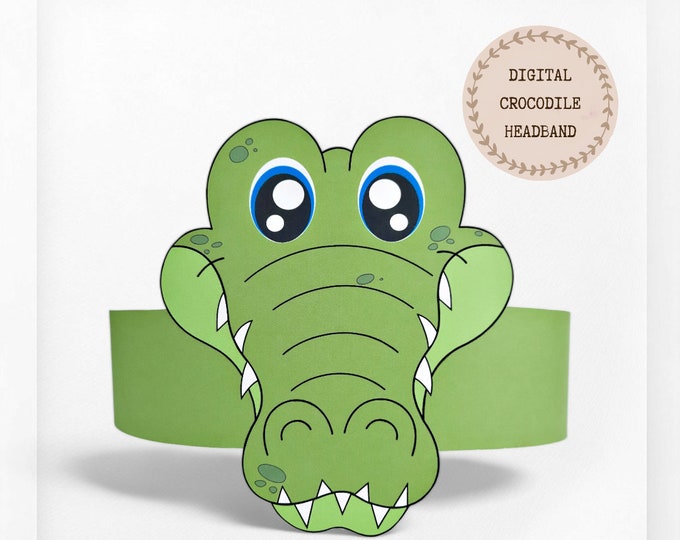 Crocodile Printable Mask Animal Masks for Kids Party Printable Coloring ...
