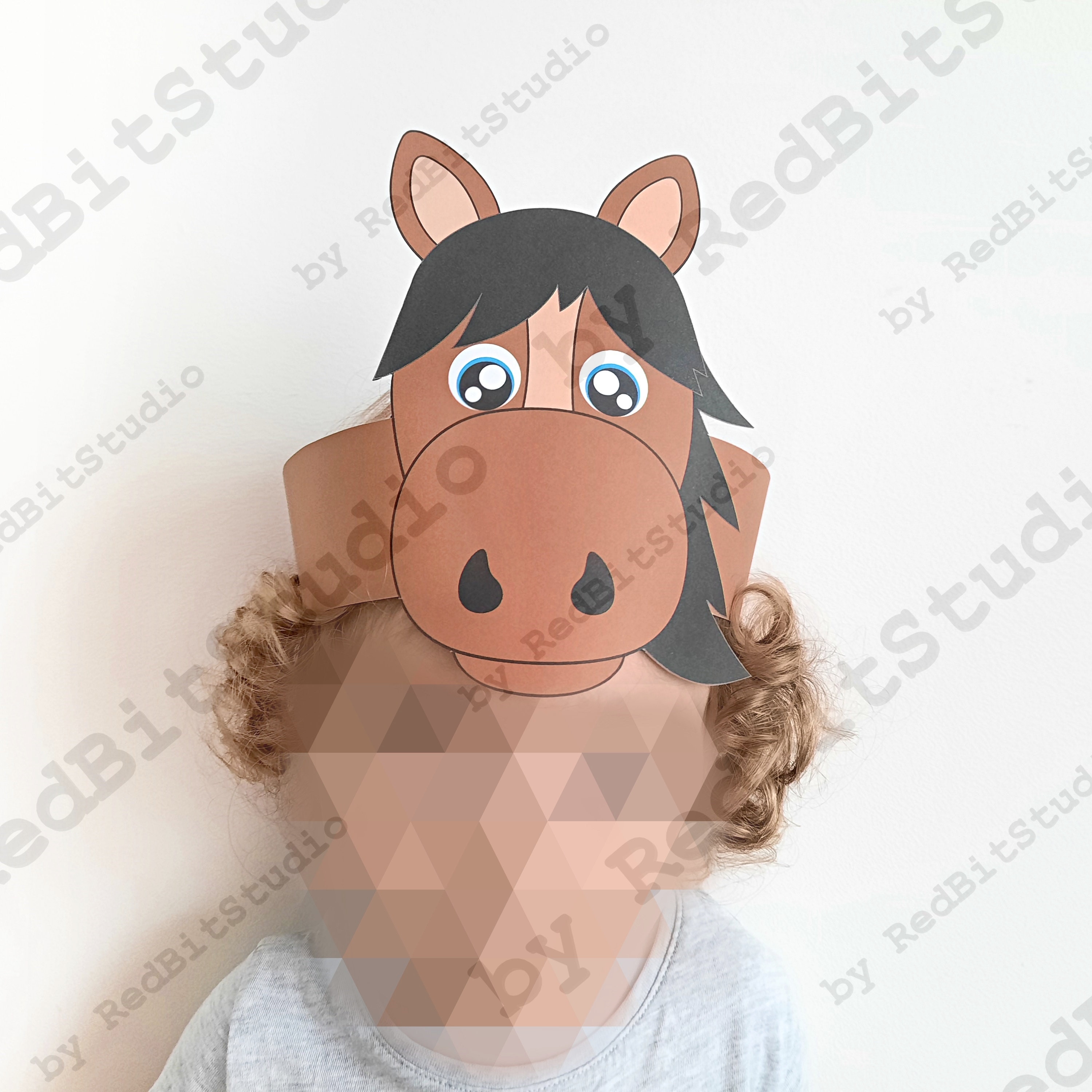 Horse Paper Crown, Animal Paper Hat for Kids, Instant Download Paper ...